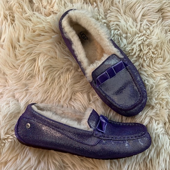 UGG | Shoes | Ugg Australia Purple Sparkle Glitter Dakota Mocassin ...